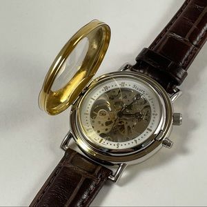 Stauer | Accessories | Mens Two Tone X Ray Watch With Leather Band ...